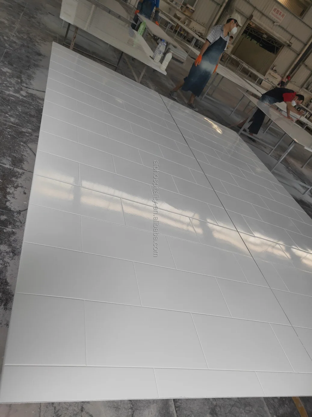 6''x12'' Tile Pattern Cultured Marble Tub Surround Shower Surround ...