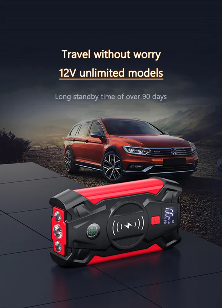 Car Jump Starter 1800a Power Bank Car Battery With Wireless Charger ...