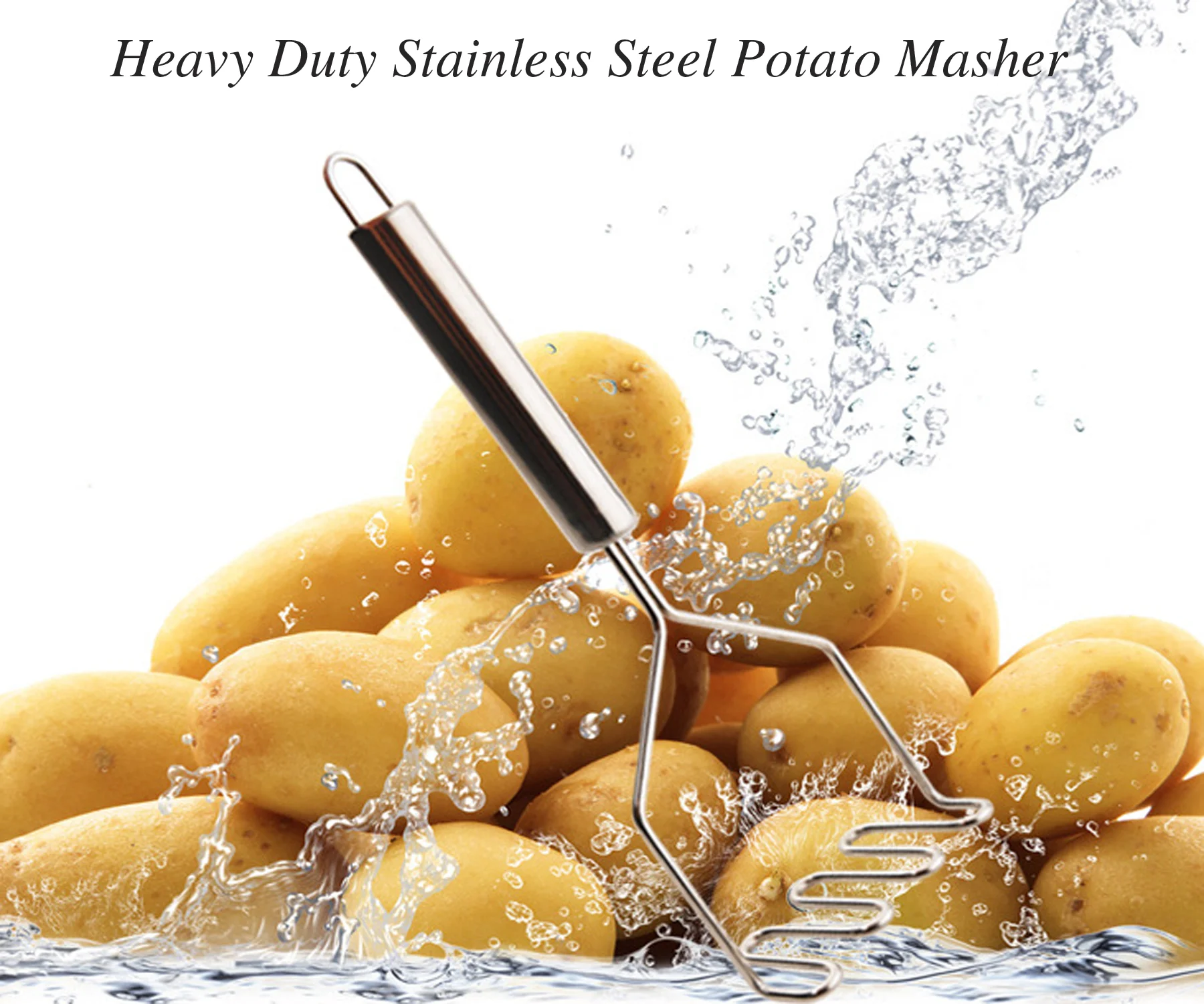 Stainless Steel Heavy Duty Metal Potato Masher With Mirror Polish ...