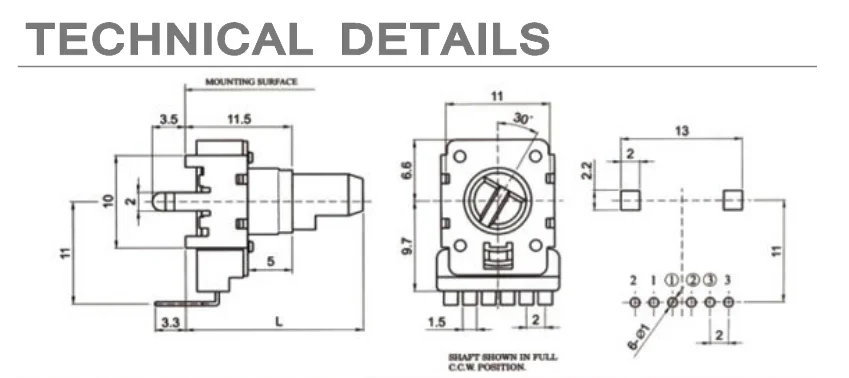 Smart Electronics 6 Pin Dual Channel Audio Mixer Potentiometer