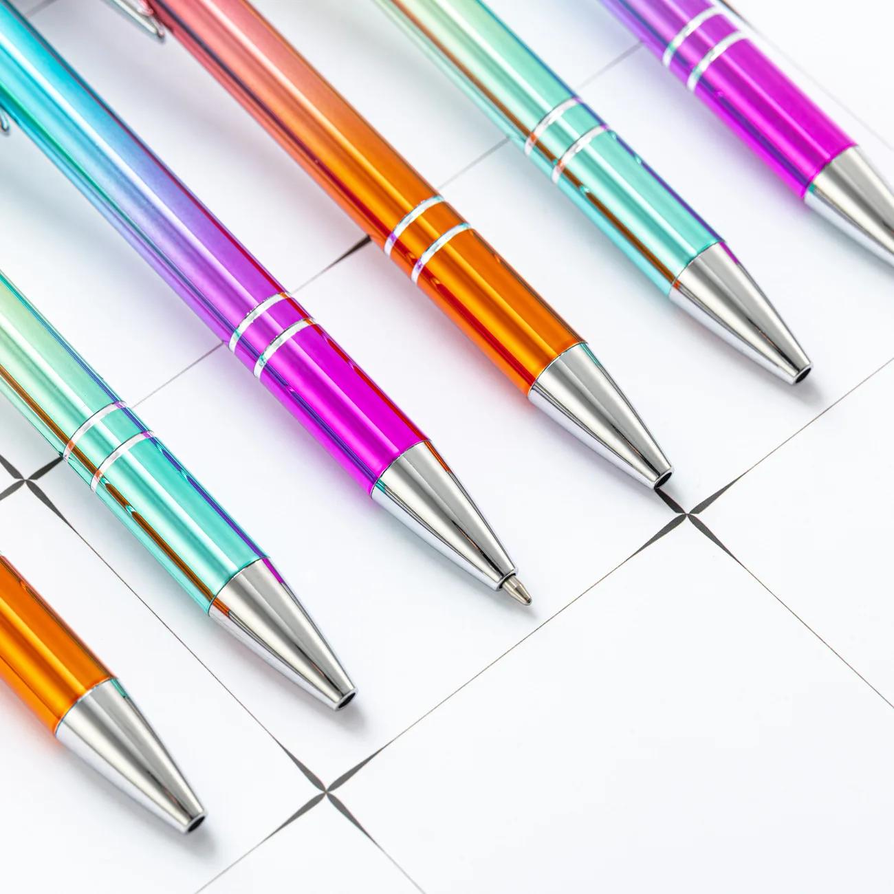 Rainbow Touch Ballpoint Pens - Stylish & Promotional