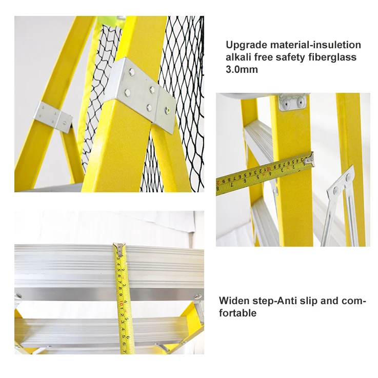 Movable Safety Fiberglass Podium Platform Ladder with Handrail