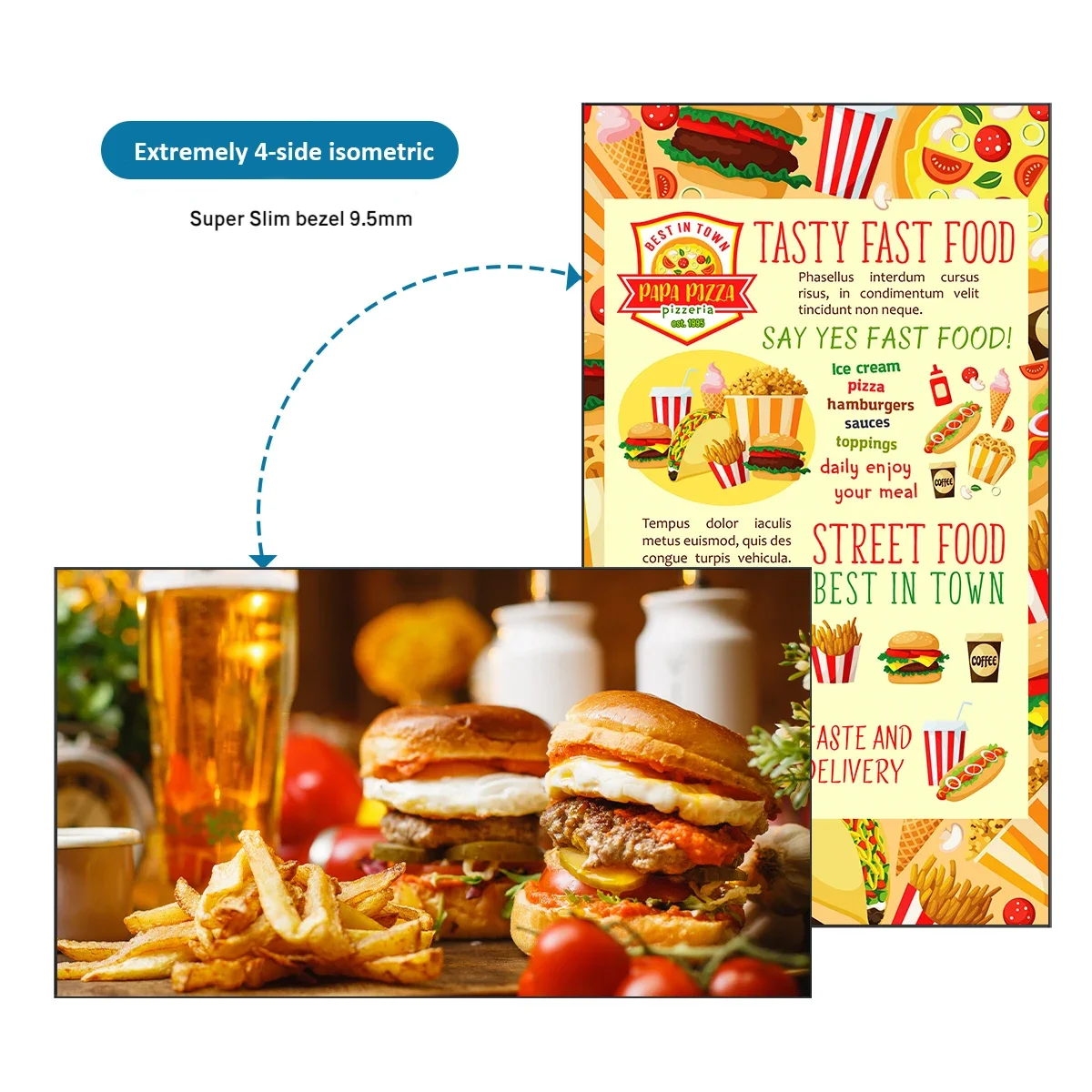 Kfc Fast Food Cafe Menu Board Display Illuminated Led Menu Backlit ...