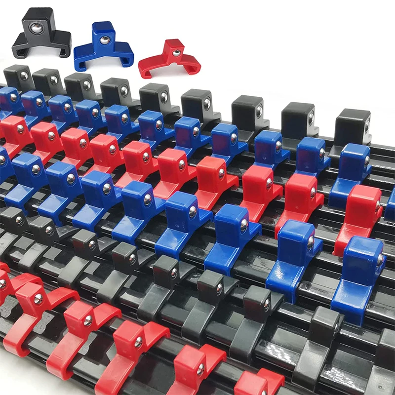 Tools Socket Organizers 1/4 Inch Drive Portable Socket Clip Rail Holder ...