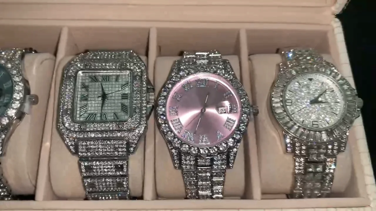 Bling Iced Out Boutique Luxury Watch Display Box Diamond Watch ...