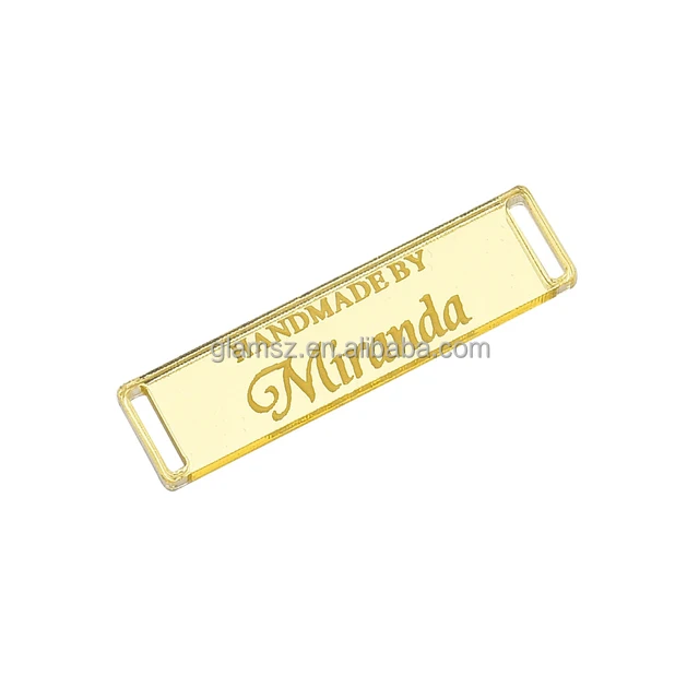 Custom Made Round Gold Acrylic Mirror Name Tags For Baby Personalized ...