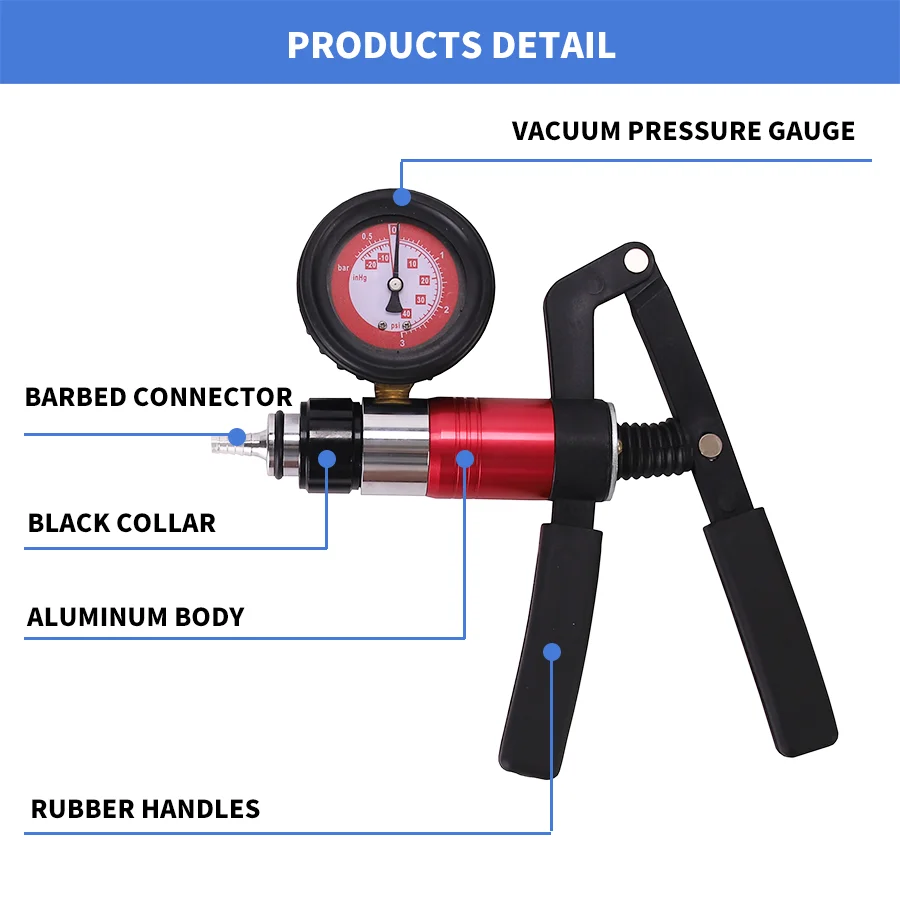 Car Repair Tools Brake Bleeder Kit Hand Held Vacuum Pump Tester Kit ...