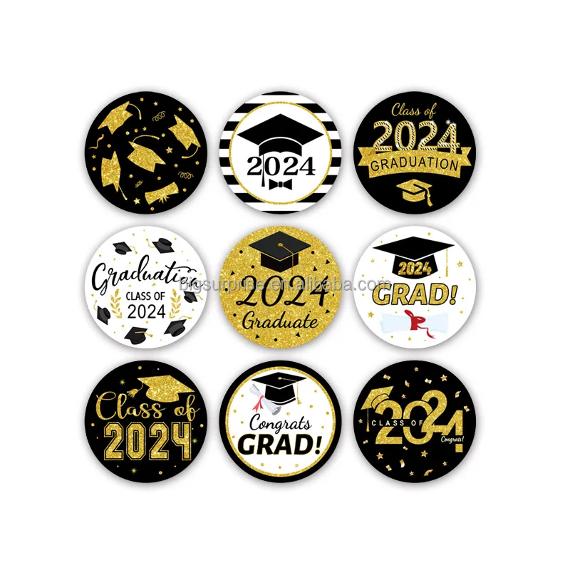 Graduation Circle Sticker Class Of 2024 Graduation Gift Tag Sticker ...