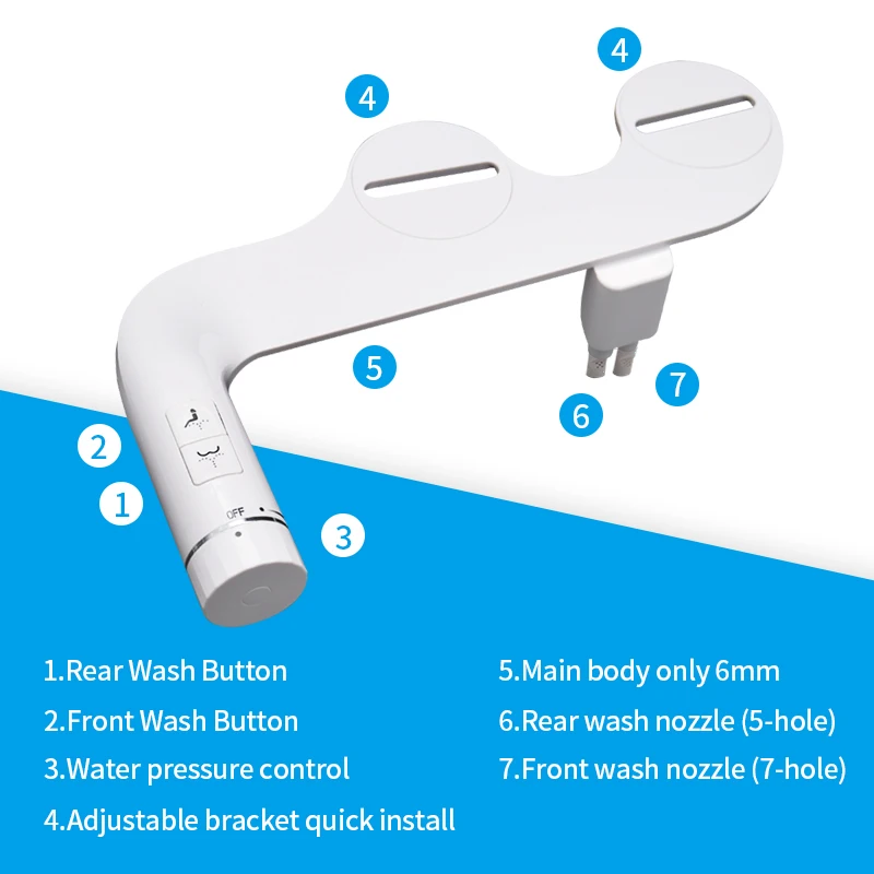 Modern Ultra-Slim Dual Nozzle Bidet for Fresh Clean Water