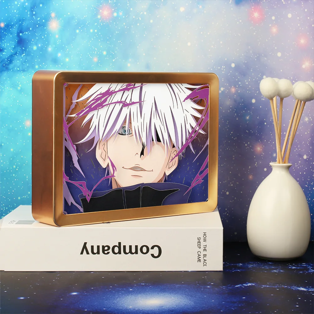 Jujutsu Kaisen Figure Set Gojo Satoru Figure Anime Paper Cut Light Box ...
