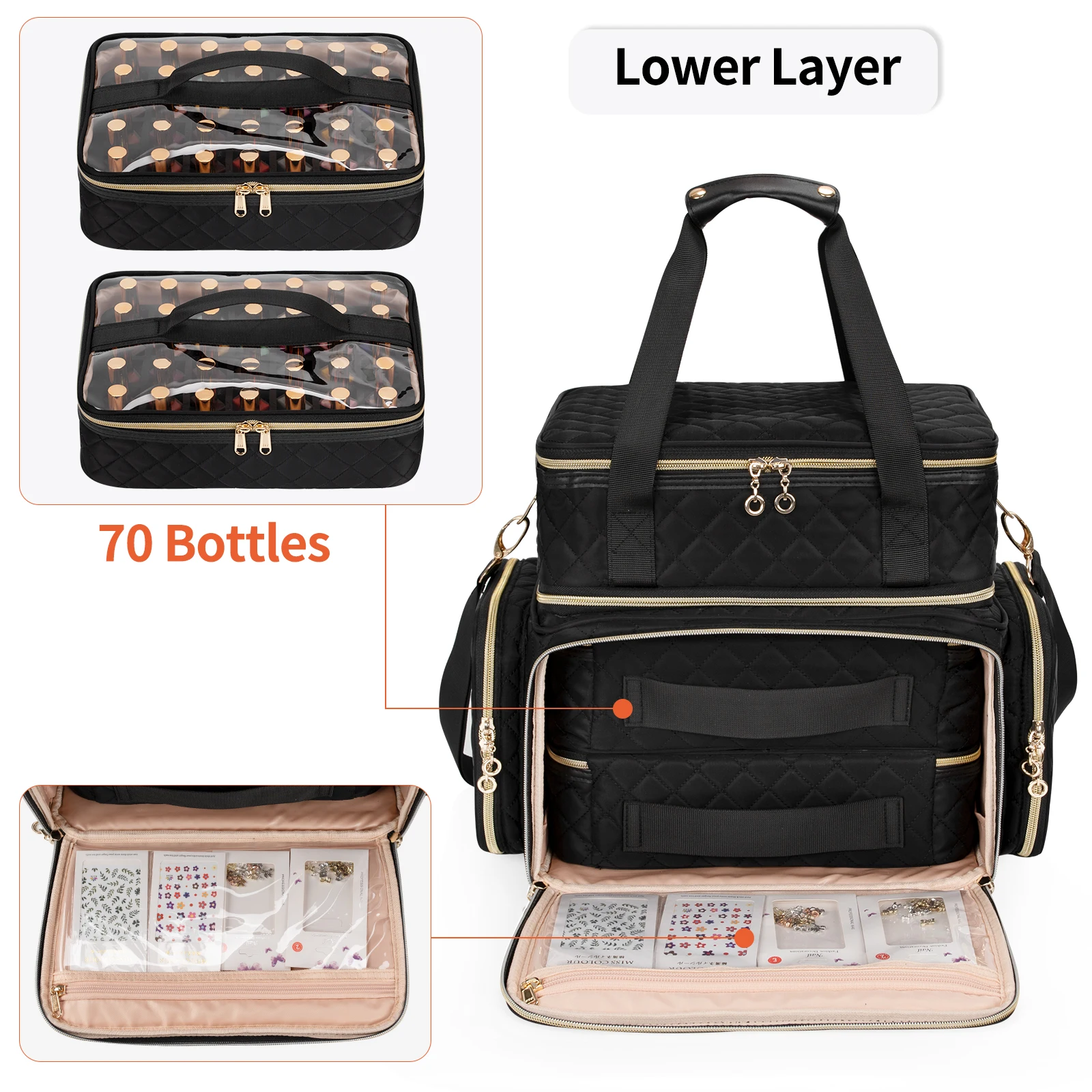 ReIaveI Portable Nail Polish Storage Box Nail Lamp Storage Bag ...