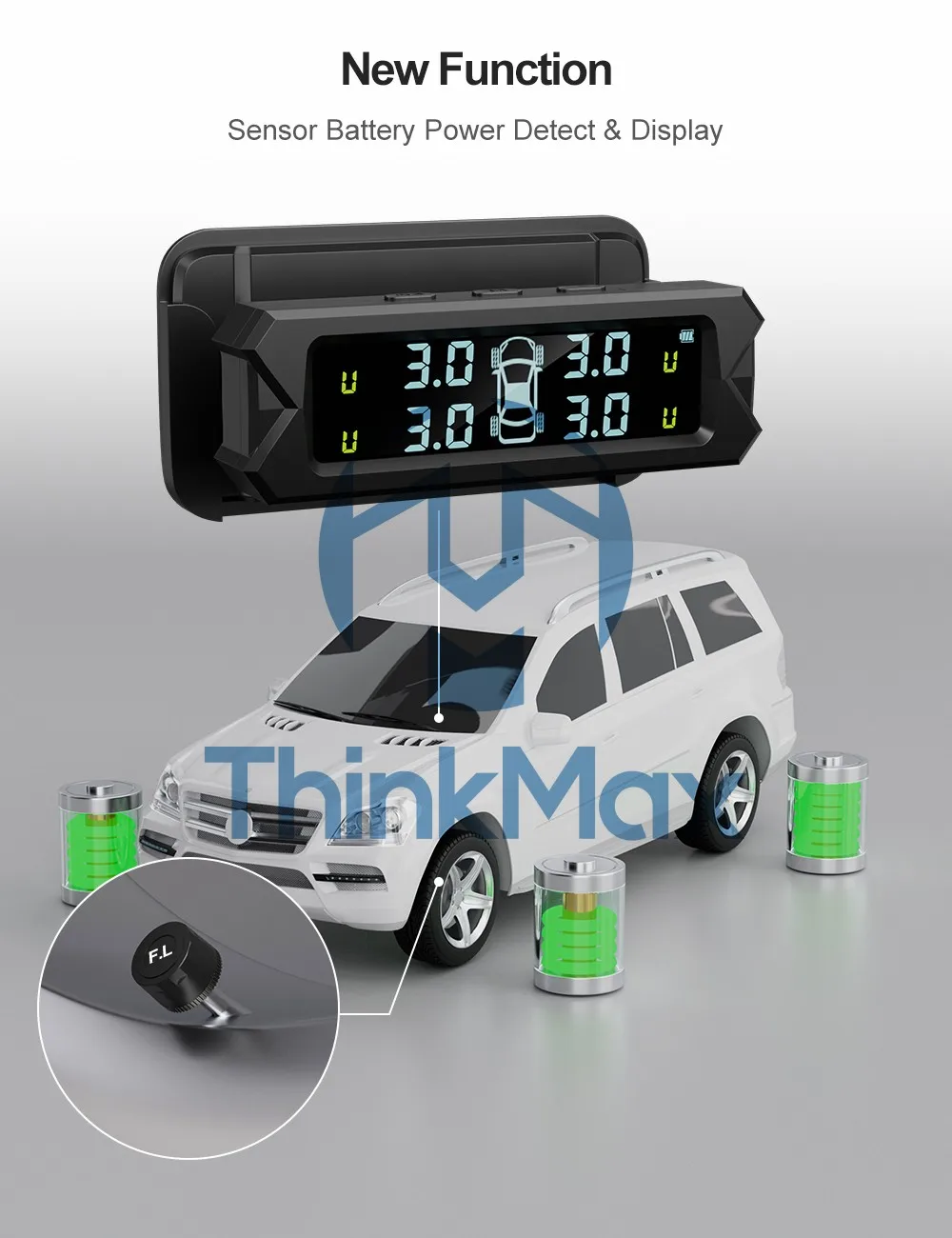 Car Tyre High Pressure Temperature Monitoring 4 Sensor System