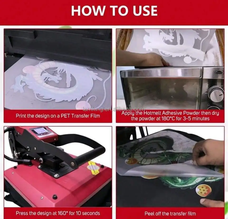 Wholesale Dtf Printable Pet Film 60cm*100m Roll Dtf Transfer Film 75um For Textile Fabric ...