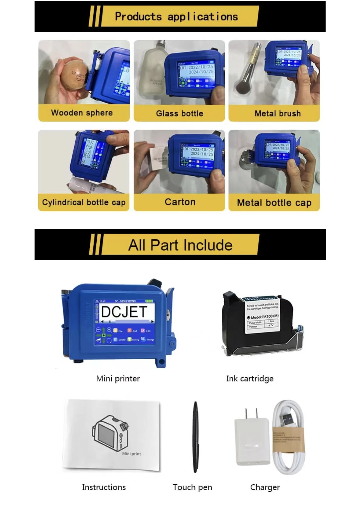 Mini Handheld Inkjet Printer For Packaging & Date Printing Odm