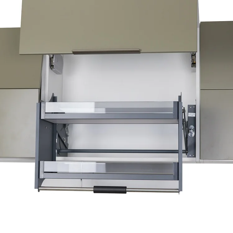 Stainless Steel Modern Lift Adjustable Cabinet Cupboard Shelves Pull ...