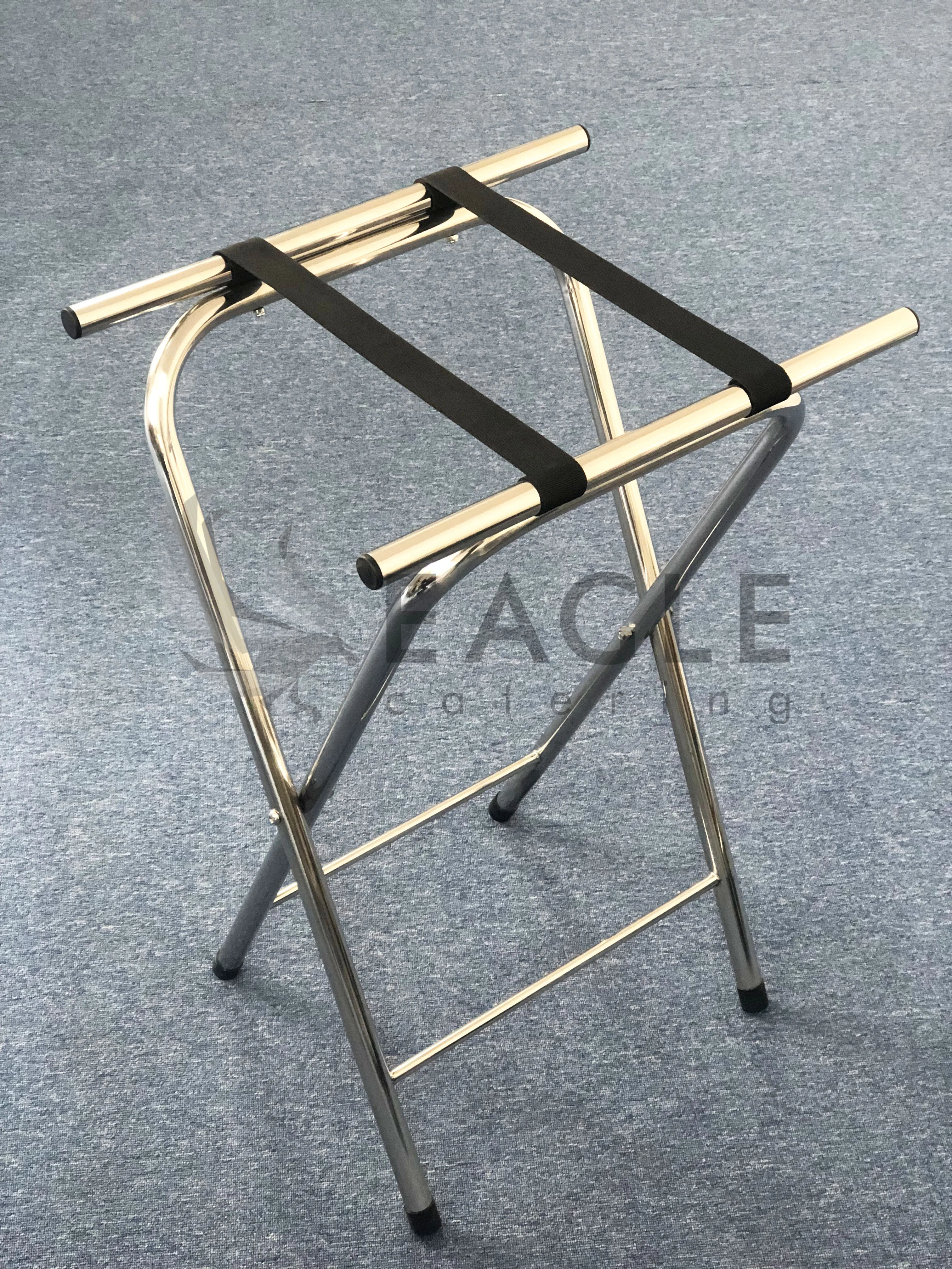 Hotel Amenities High Back Folding Luggage Rack Tray Stand Stainless ...