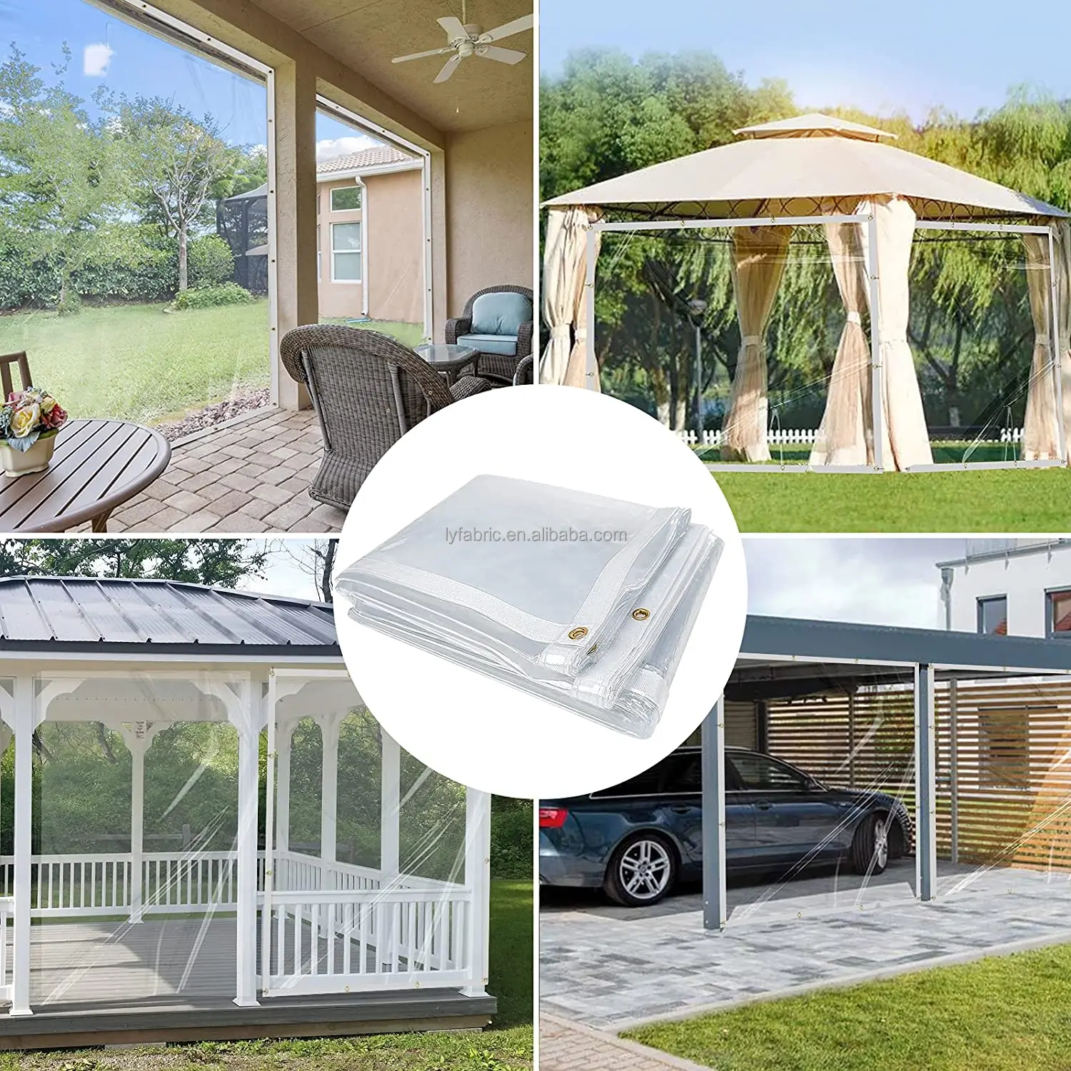 Glass Clear Tarp 3' X 3' 20 Mil Clear Vinyl Pvc Tarp Waterproof ...