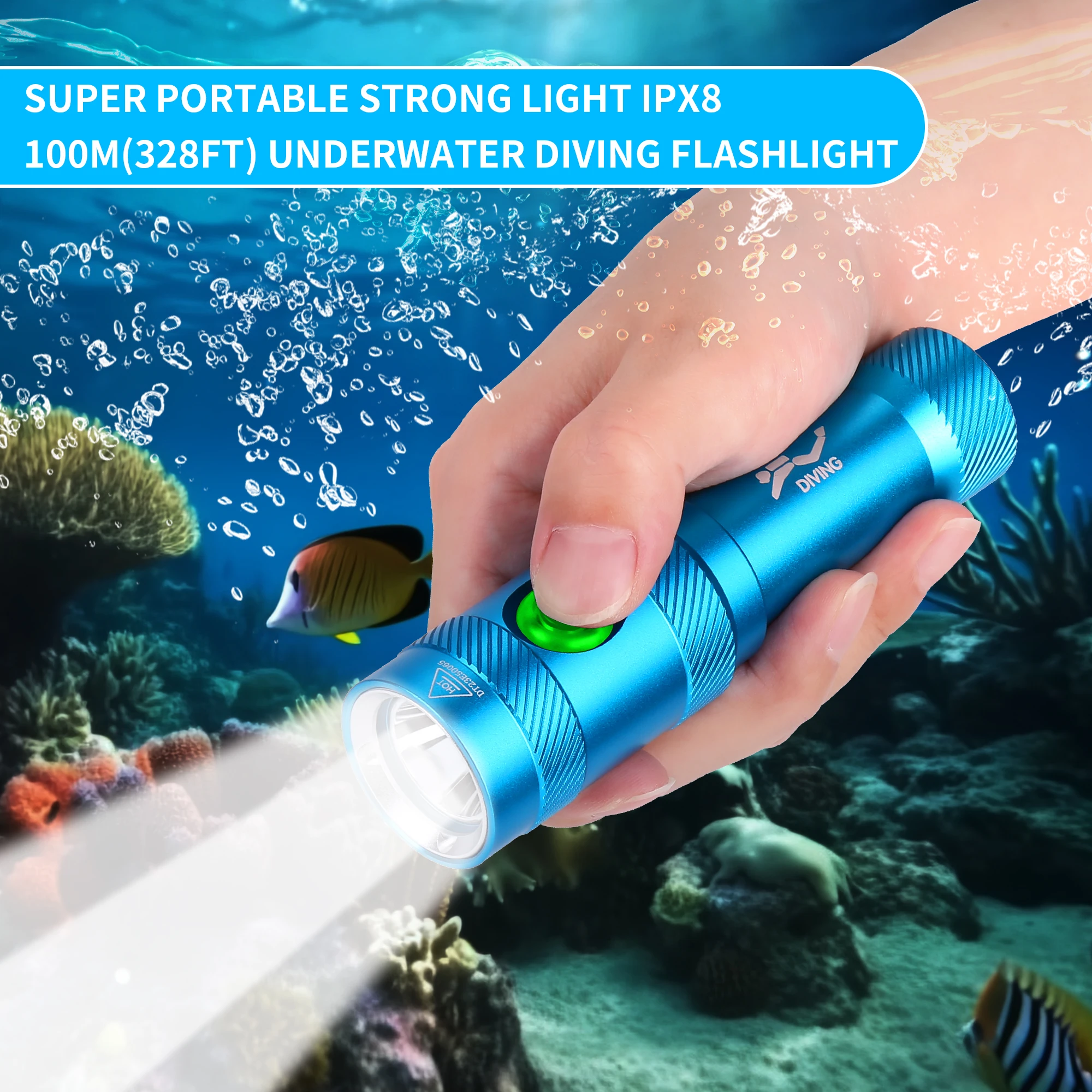 18650 Camping Lights Rechargeable Dive Torch Light Ipx8 Diving Lamp ...