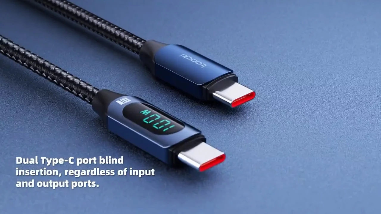 Toocki Pd 100w 5a Type C To Type C Fast Charging Mobile Phone Flex Charger Cables Power Real ...