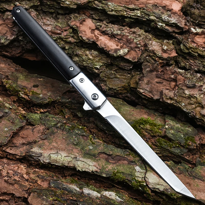 Folding Pocket Knife Outdoor Tactical Flipping Knife Bearing Leather ...