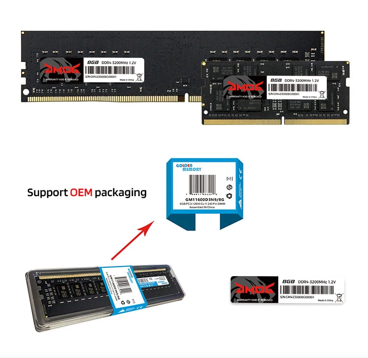 8GB DDR4 RAM for Laptop - PC4 19200, ECC, OEM Option Available