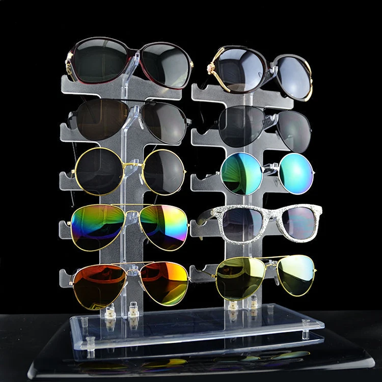 ODM Wooden Eyewear Display Tray - 2 Row Acrylic Glasses Rack