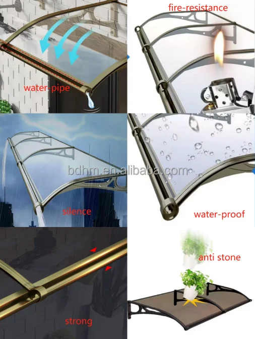 Outdoor Diy Sink Transparent Polycarbonate Rain Canopies Awning for ...