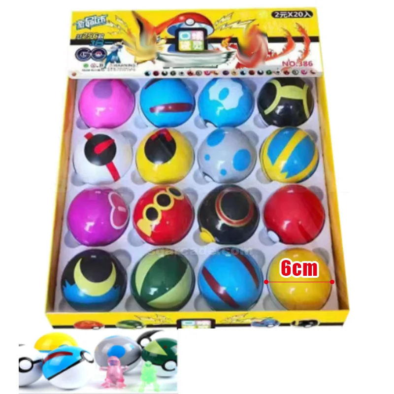 New Design Cracked Anime 47mm Poke-mon Gashapon Capsule Abs Figure Toy ...