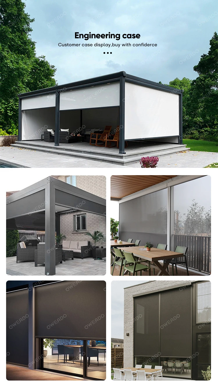 Outdoor Zip Screen Track Roller Blind Shade Blackout Motorized Zip ...