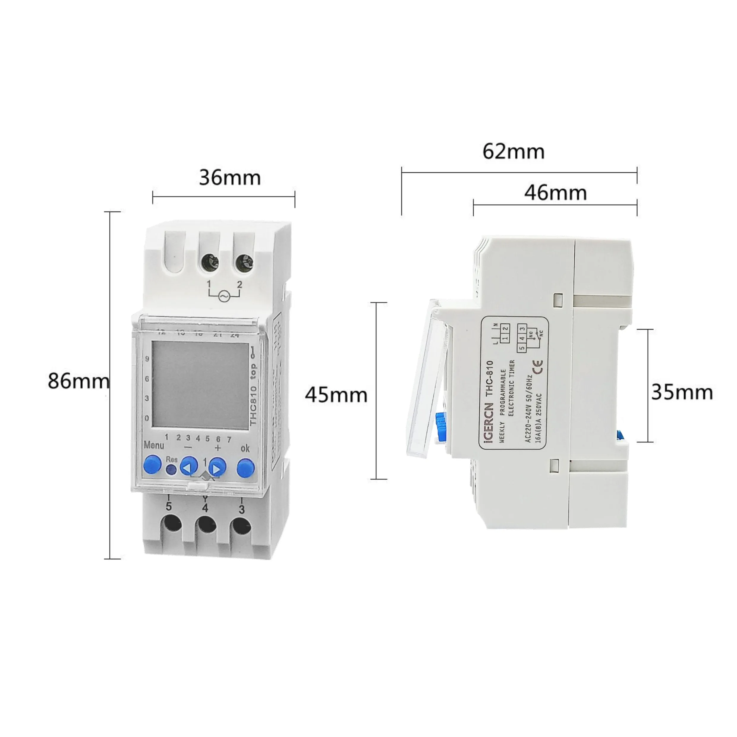 220VAC Time Switch Timer - 6 Languages Programming THC-810