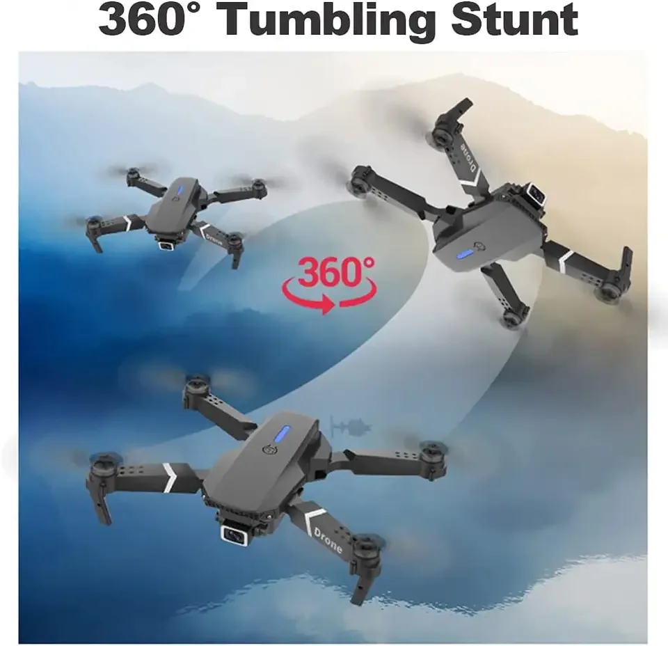 E88pro Foldable Drones - 4K Dual Camera HD V3 Wifi Remote Control