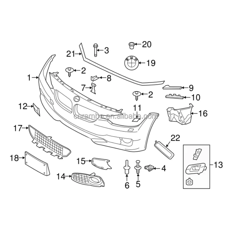 OEM 51118061005 Front Bumper Tow Hook Cover for BMW 4 Series F32 F36 ...