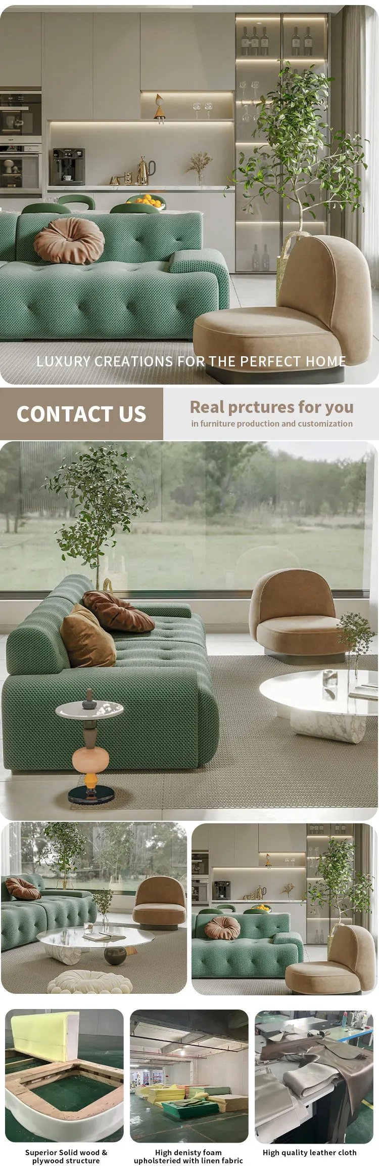 Contempo Simple Modern Sectional Minimalist 3 Seaters Design Italian ...