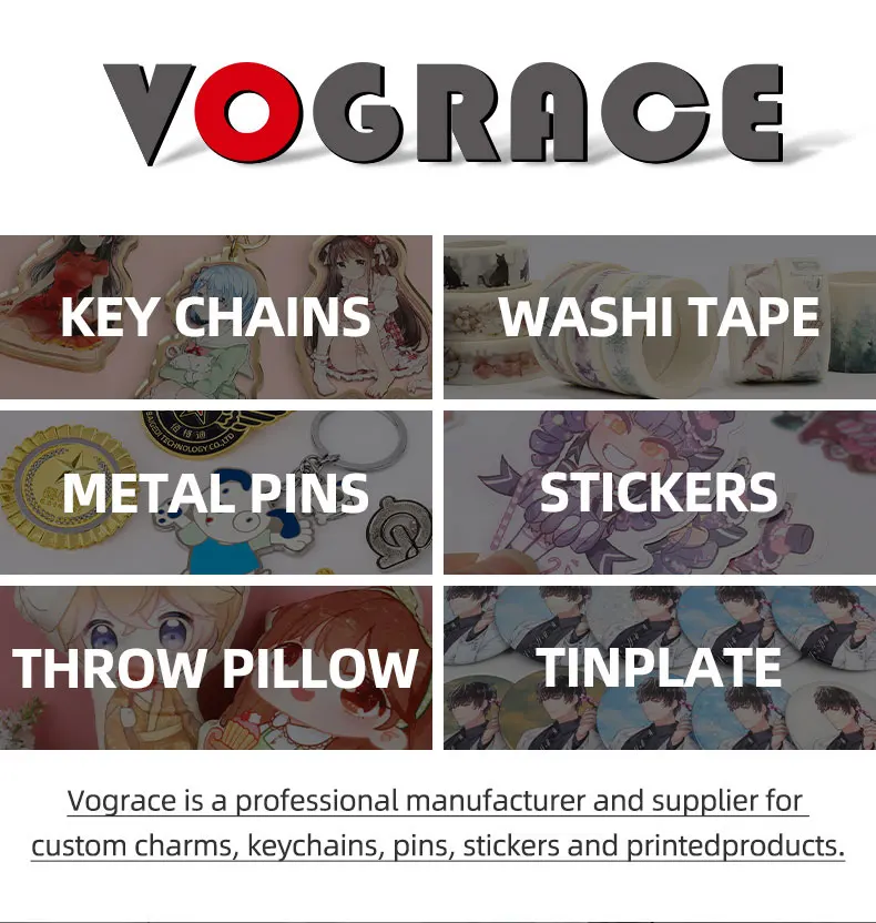 Custom Printed Acrylic Charms Vograce Acrylic Charm Hologram Keychain ...