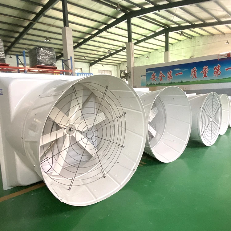Industrial Ventilation FRP Cone Fan With PVC Shutters Anti Fly Back ...