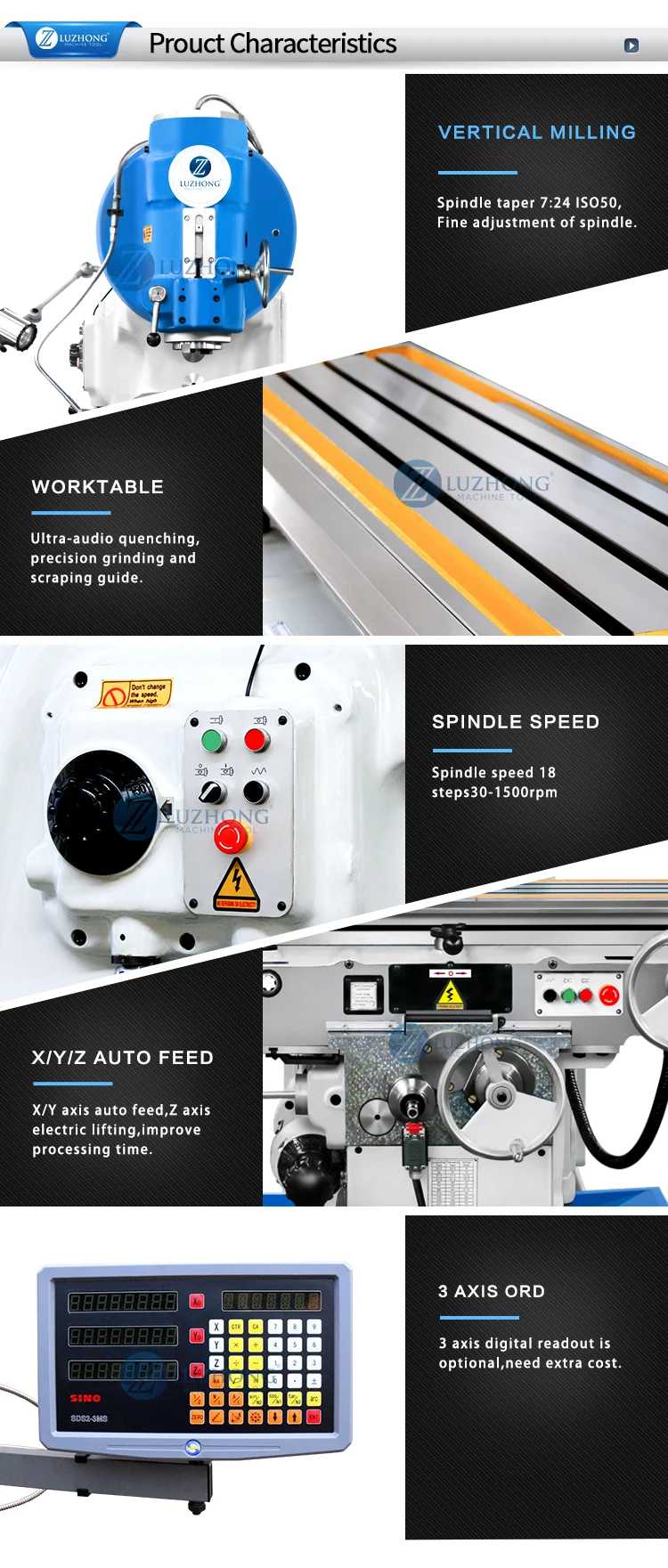 High Quality Standard X5032 X5040 Vertical Milling Machine