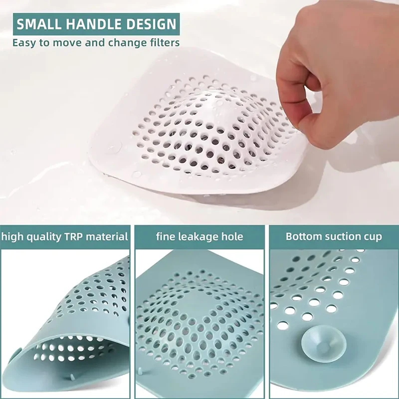 Hair Catcher Durable Hair Stopper Shower Drain Covers With Suction Cup ...
