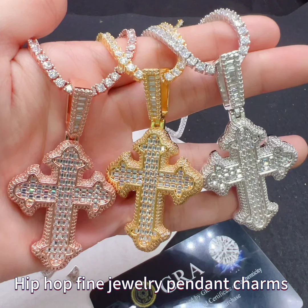 New Design Hip Hop Fine Jewelry 925 Sterling Silver Gold Plated ...