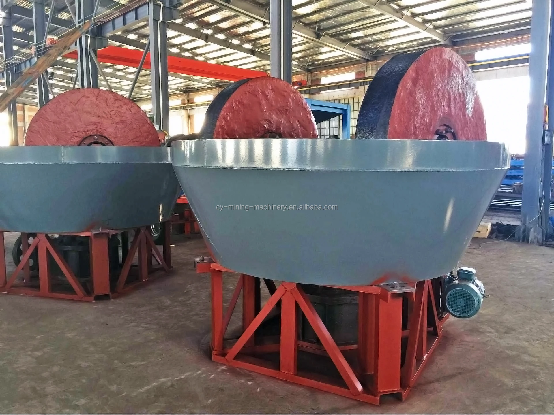 Double Wheel Roller Grinding Wet Pan Mill China Wet Pan Mill For Gold ...