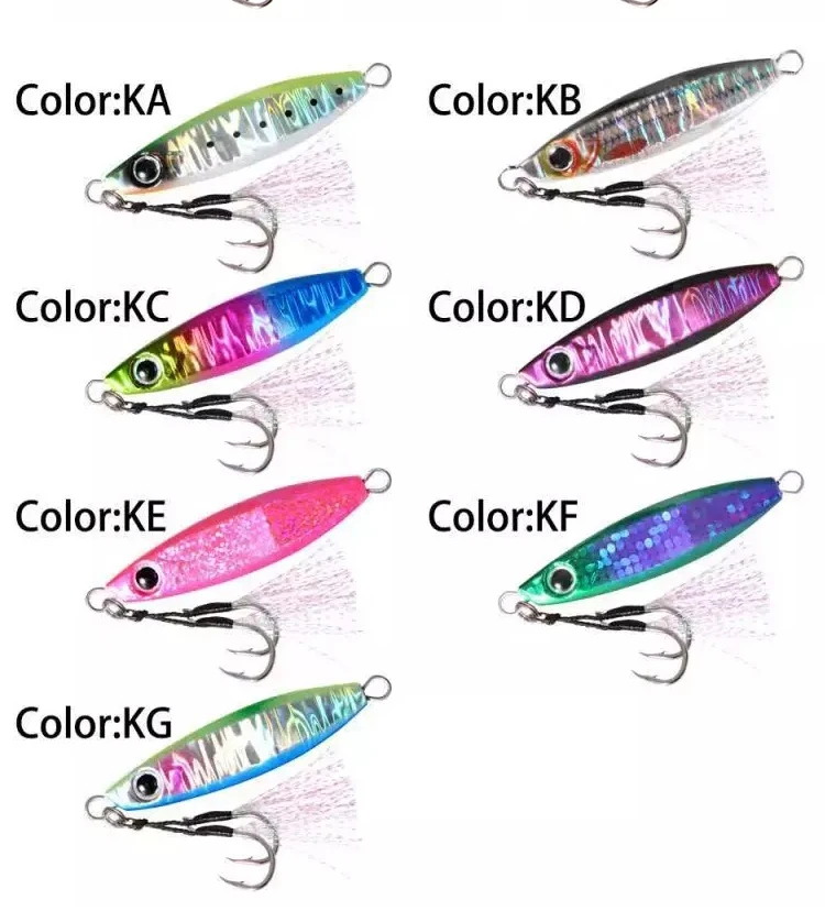 OEM Jigging Lure Rattle Sound Speed Jig 20g 30g 40g 60g 80g Luminous Simulated Bait Vertical ...