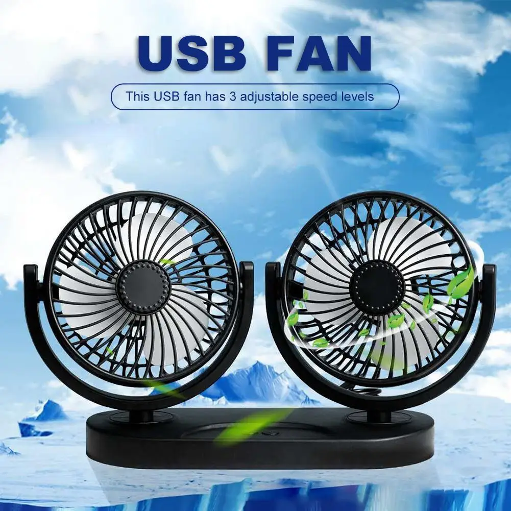 12v Adjustable Electric Fan 360 Rotatable Usb Powered Car Cooling Fan ...