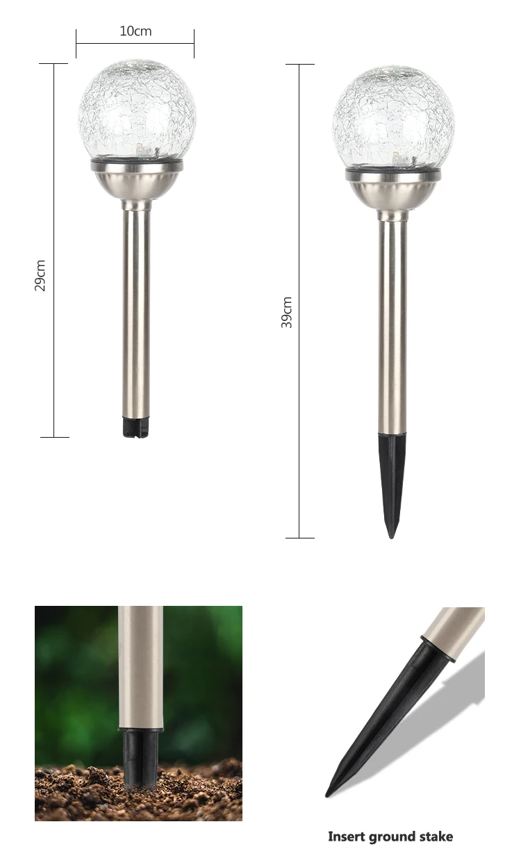 Wholesale Solar Garden Light Crackle Glass Globe Ball Light With RGB ...