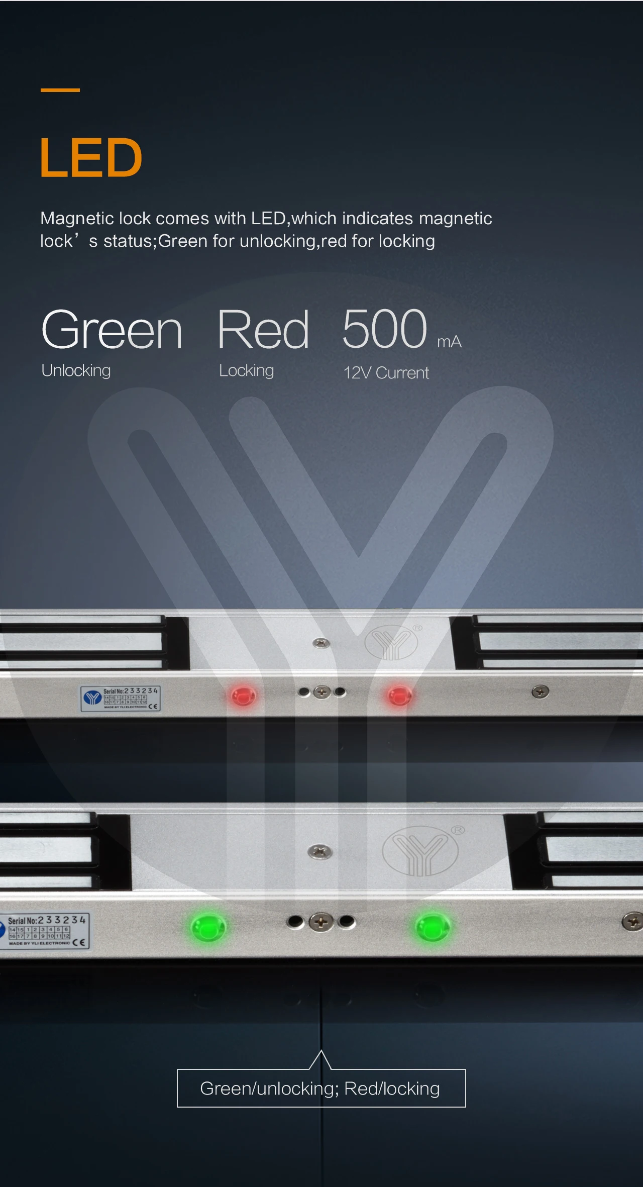 YLI YM-280NT(LED) Electromagnetic Door Lock for Access Control