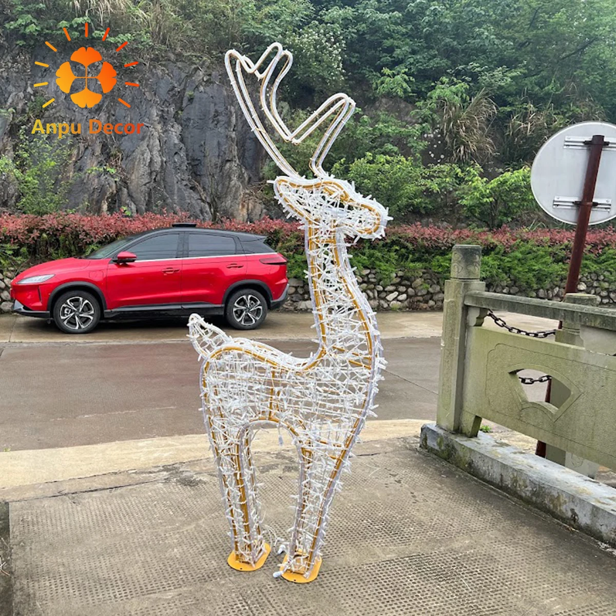 Giant Reindeer Sculpture Led Motif Light For Decoration Christmas ...