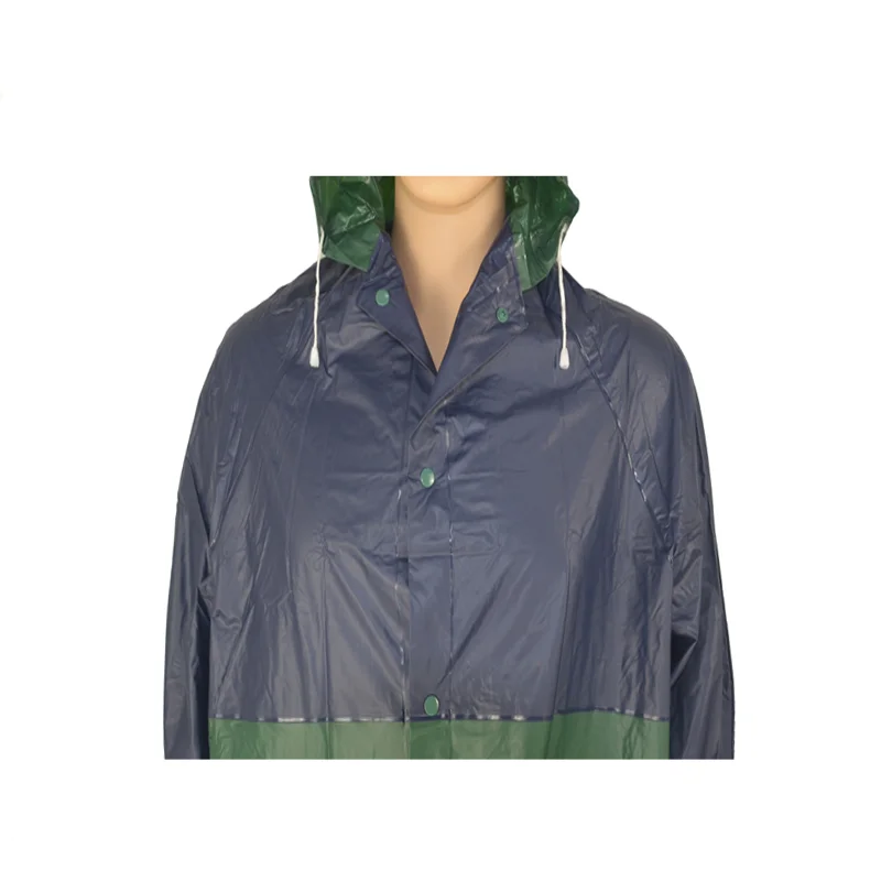 Wholesale Green PVC Raincoat Camo Custom Logo Printing