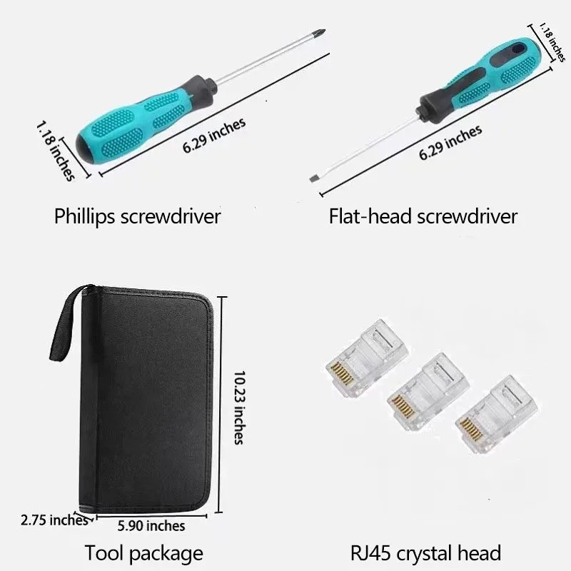 Ez Network Crimper Strips Network Cable Tester Screwdriver Set Carry ...