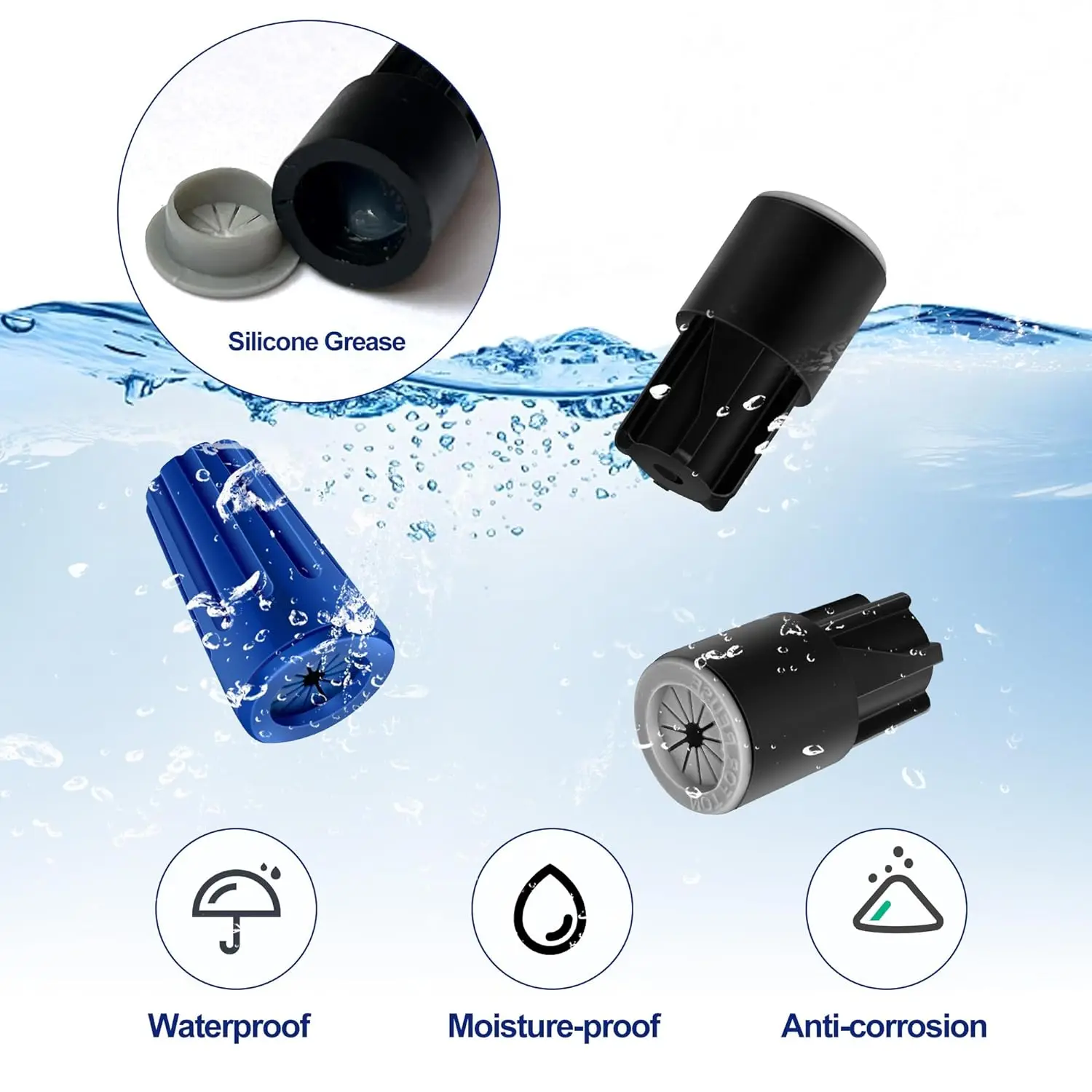 Waterproof Wire Electrical Outdoor Splice Connectors Landscape Terminal ...
