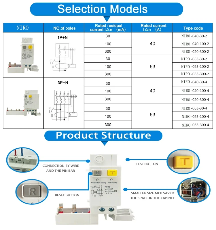 Rcbo New Rcbo Mcb+rcd 6ka 63 Amp 2p Rcbo 1p+n Earth Leakage Circtuit ...