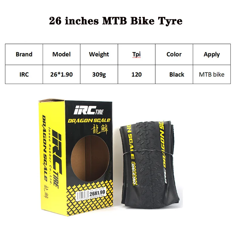 Irc Dragon Scale Mountain Bike Folding Tire Black Brown Edge 26 27.5 ...