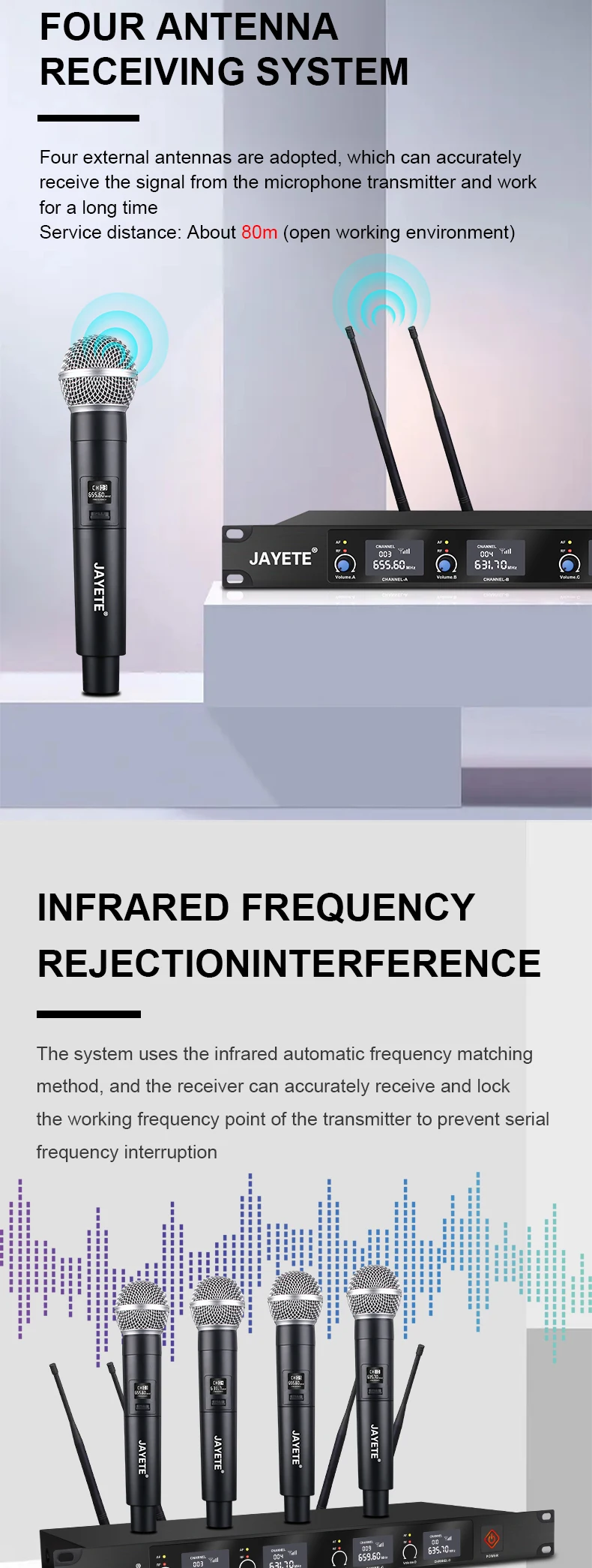 High Quality Professional True Diversity Uhf Wireless Microphone System ...